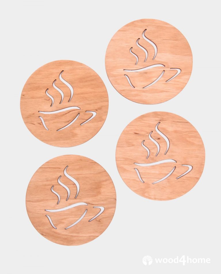 Cup Coasters Coffee Lover - Wood4home - Wooden Jewelry, Souvenirs ...
