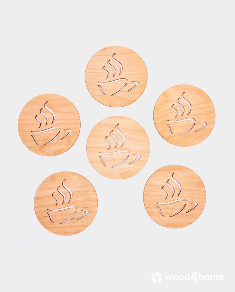 Cup Coasters Coffee Lover - Wood4home - Wooden Jewelry, Souvenirs ...