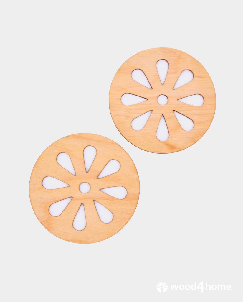 Wooden Coasters Flower - Wood4home - Wooden Jewelry, Souvenirs, Furnishings