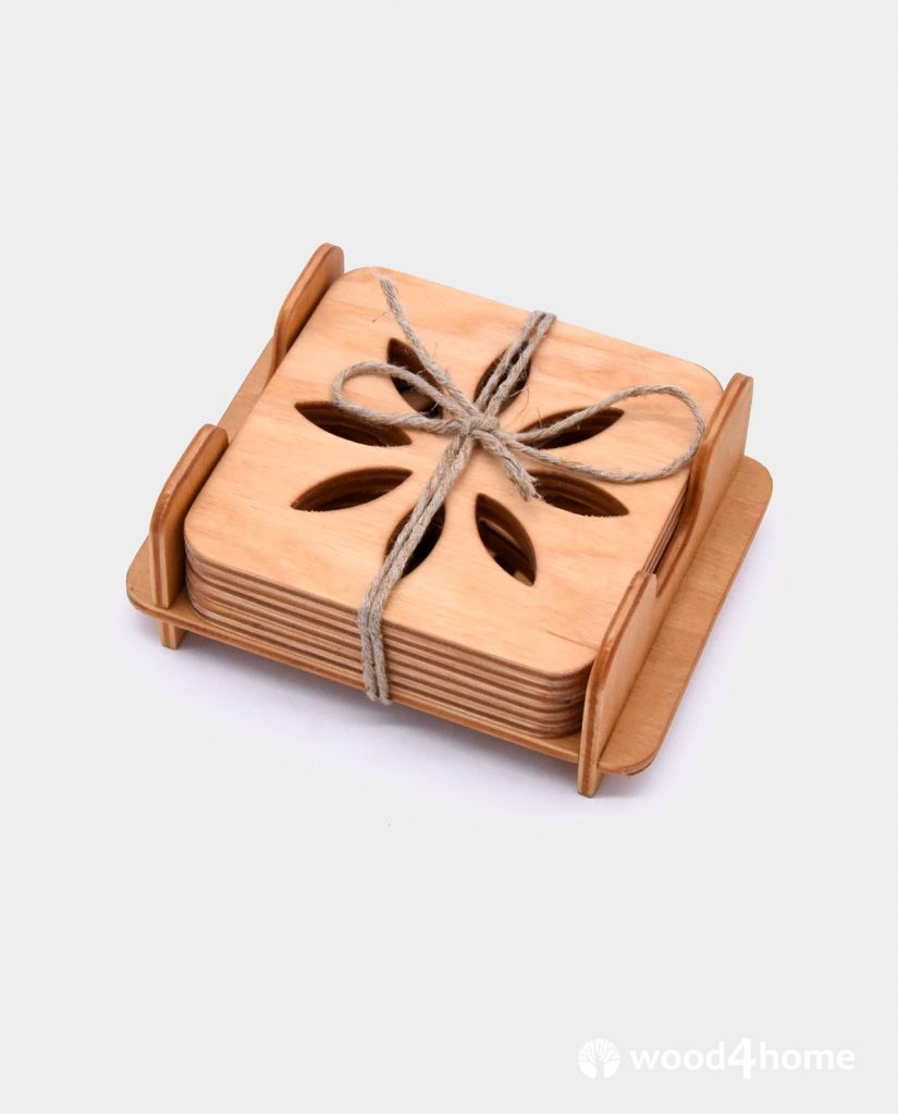 Wooden Coasters Flower - Wood4home - Wooden Jewelry, Souvenirs, Furnishings