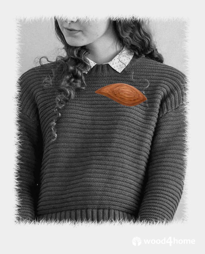Wooden Brooch Tree Leaf - Wood4home - Wooden Jewelry, Souvenirs ...