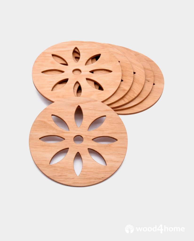 Wooden Coasters Flower - Wood4home - Wooden Jewelry, Souvenirs, Furnishings